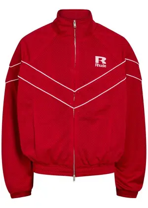 Rhude Pipe-trimmed Mesh Track Jacket - Red