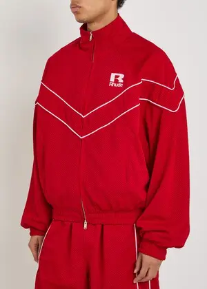 Rhude Pipe-trimmed Mesh Track Jacket - Red
