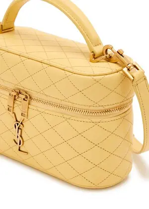 Saint Laurent Gaby Mini Quilted Leather Top Handle Bag - Yellow