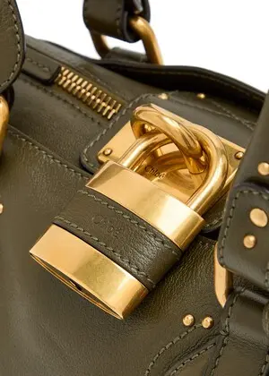 Chloé Paddington Grained Leather Shoulder Bag With Padlock