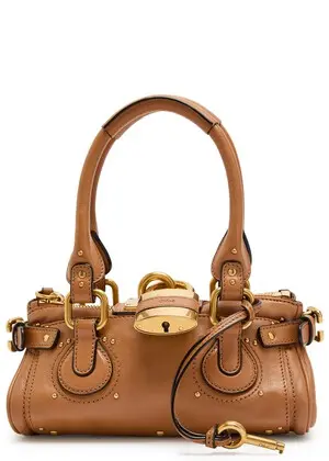 Chloé Paddington Grained Leather Shoulder Bag With Padlock