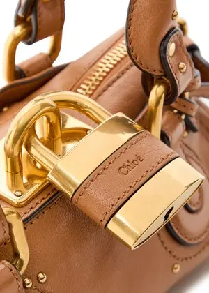 Chloé Paddington Grained Leather Shoulder Bag With Padlock