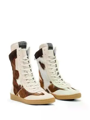 ALLSAINTS Louise Cow-print High-top Sneakers