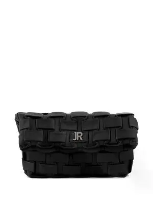 John Richmond Woven-effect Foldover Clutch