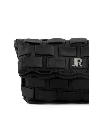 John Richmond Woven-effect Foldover Clutch