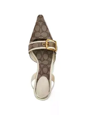 COACH Margot Buckle-detail Slingback Sandals - Brown