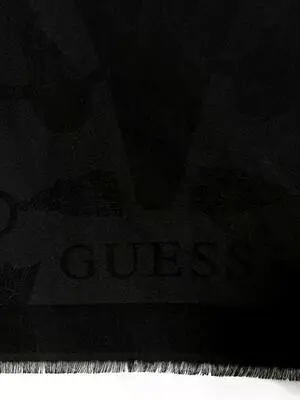 Guess Dita Logo Frayed Scarf - Black