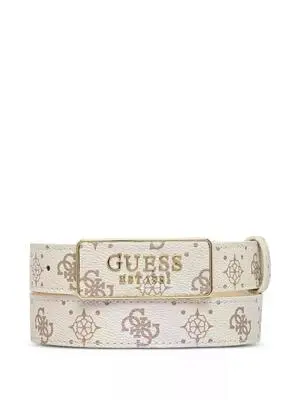 Guess Monogram Belt With Logo Plaque
