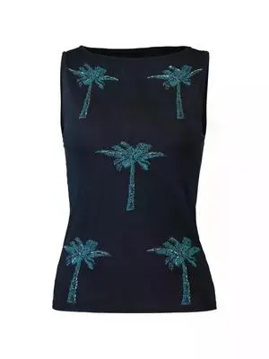 Staud Arden Palm-tree Top - Blue