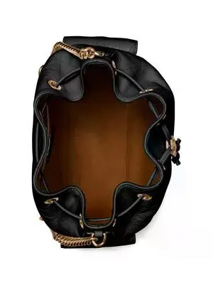 Tory Burch Quilted Drawstring Shoulder Bag - Black