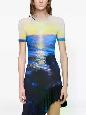 Rabanne Sunset-print Mini Dress