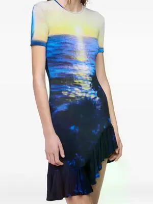 Rabanne Sunset-print Mini Dress
