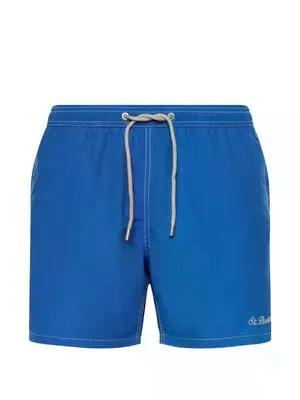 MC2 SAINT BARTH Contrast Topstitching Swim Shorts - Blue