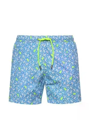 MC2 SAINT BARTH Jellyfish Print Swim Shorts - Blue