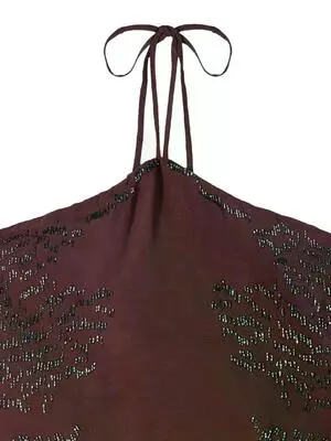 Patrizia Pepe Embroidered Halterneck Top