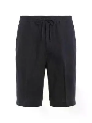 120% Lino Linen Drawstring Shorts - Blue