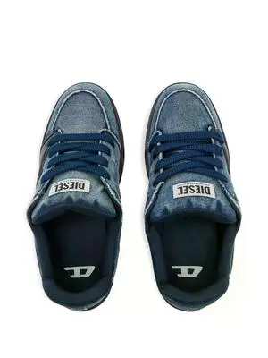 DIESEL® S-ollie Frayed Denim Sneakers - Blue