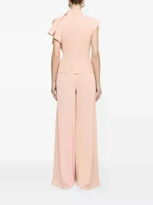 NISSA Sleeveless Ruffled High-neck Top - Pink