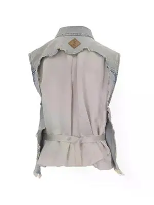 HAIKURE Raw-cut Sleeveless Denim Jacket