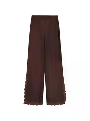 16Arlington Ricci Lace-trim Palazzo Pants - Brown