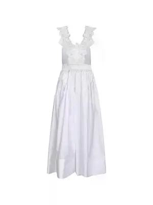 Maurizio Lace-trim Embroidered Midi Dress