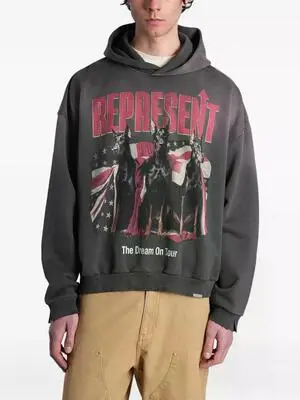REPRESENT Graphic-print Hoodie - Grey