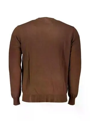 HARMONT & BLAINE Embroidered Crew-neck Sweater - Brown