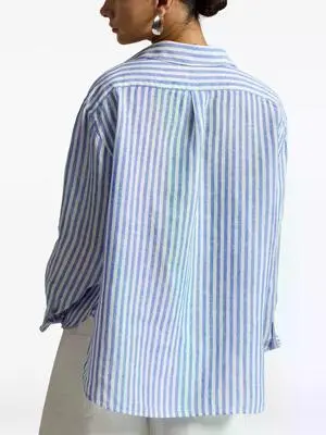 Polo Ralph Lauren Striped Linen Button-down Shirt - Blue