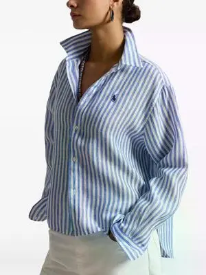 Polo Ralph Lauren Striped Linen Button-down Shirt - Blue
