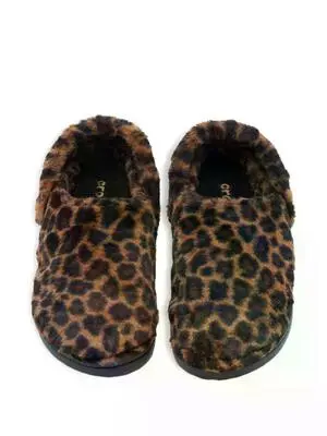 CROCS Leopard Print Furry Slippers
