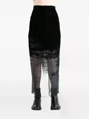 GRACE LING Glitch-effect Maxi Skirt