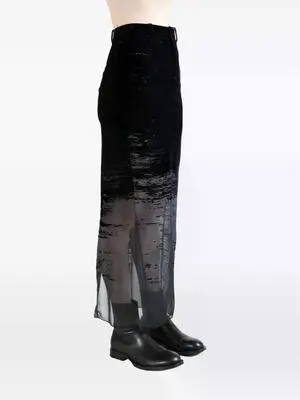 GRACE LING Glitch-effect Maxi Skirt