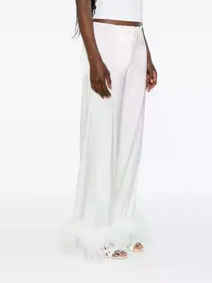 Oseree Feather-trim Drawstring Trousers