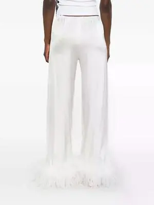 Oseree Feather-trim Drawstring Trousers