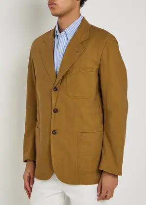 DRAKE'S Cotton-twill Blazer Jacket - Brown