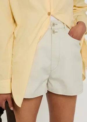 LEMAIRE Cotton High-rise Shorts - Ivory