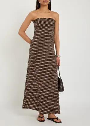 Matteau Polka Dot Silk Midi Dress