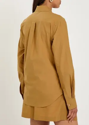 LEMAIRE Cotton And Silk-blend Shirt - Light Brown