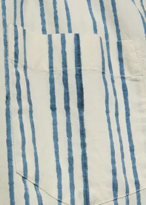 DRAKE'S Striped Cotton Shirt - Blue