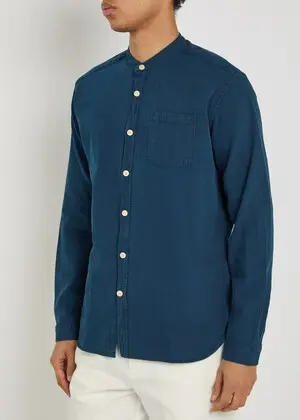 Oliver Peoples Grandad Cotton Shirt - Indigo