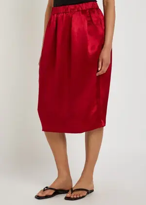 Maria Mcmanus Satin Tulip Midi Skirt