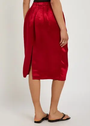 Maria Mcmanus Satin Tulip Midi Skirt