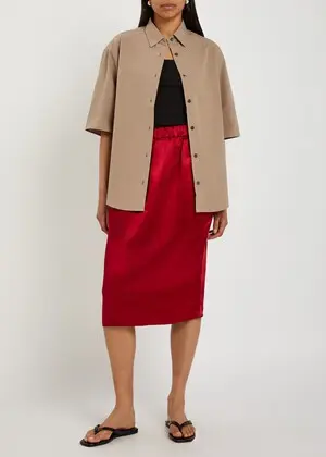 Maria Mcmanus Satin Tulip Midi Skirt
