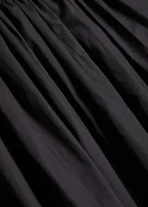 Matteau Gathered Cotton-poplin Midi Dress - Black