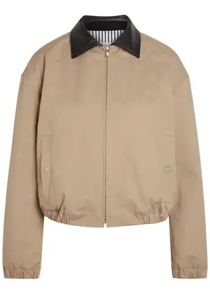 Maria Mcmanus Leather-trimmed Twill Jacket