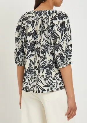 Rails Belina Floral-print Woven Blouse - Black