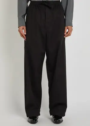 LEMAIRE Barrel-leg Cotton Trousers - Black