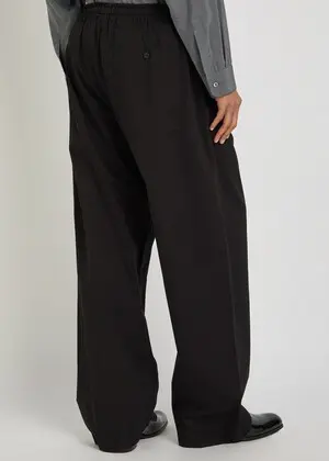 LEMAIRE Barrel-leg Cotton Trousers - Black