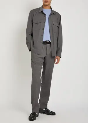 Canali Wool Overshirt - Grey
