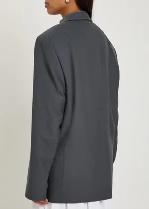 LEMAIRE Woven Double-breasted Blazer - Dark Grey